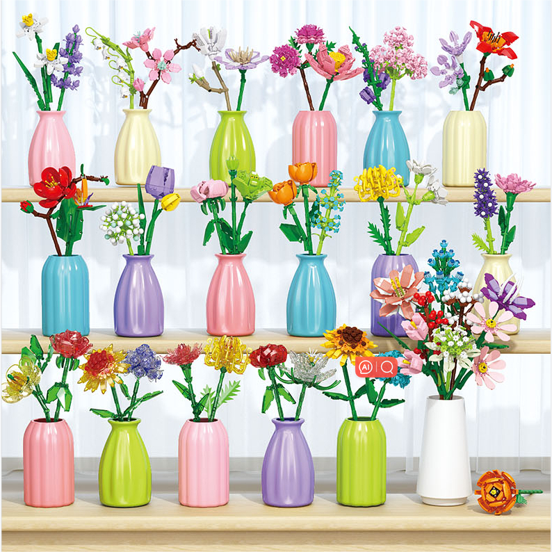 Jual ZHBO Mainan Buket Bunga Bouquet Brick Kreatif Untuk Mainan Balok ...