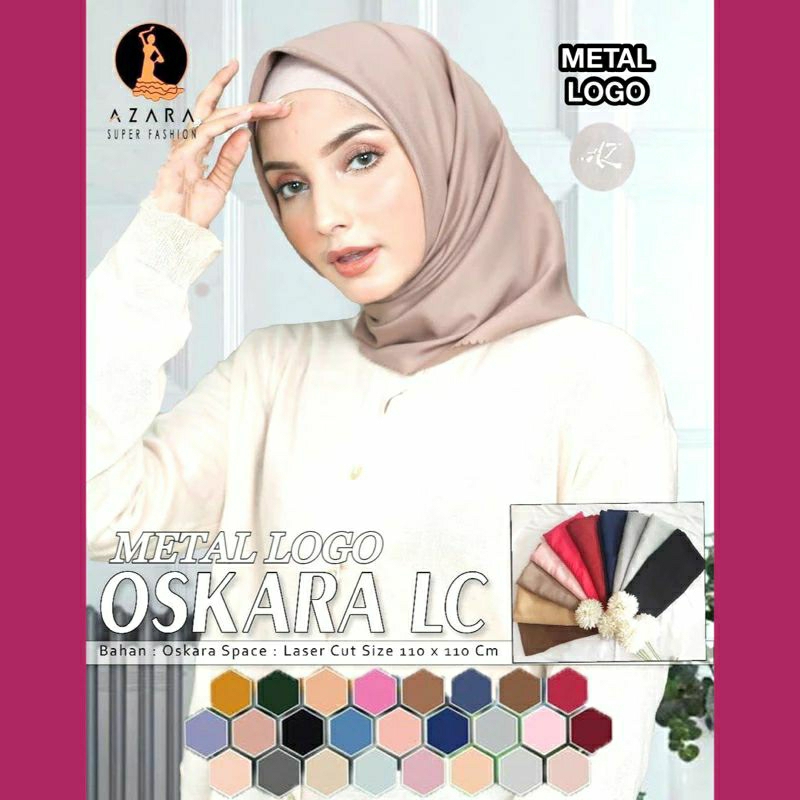 Jual Hijab segiempat 10 pcs OSKARA PREMIUM LC METAL logo BY AZARA ...