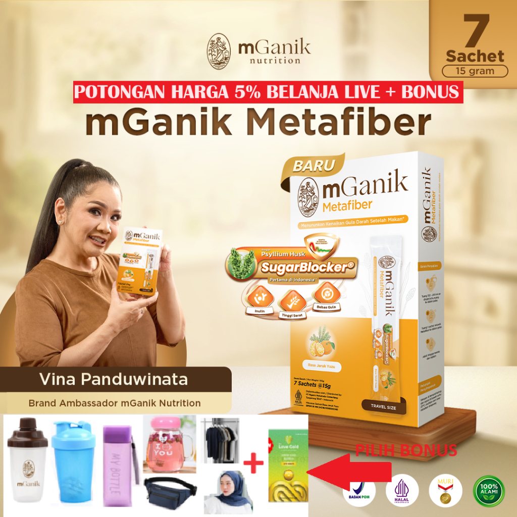 Jual mGanik Metafiber 7 Sachet Yuzu - Suplemen Serat Diabetes Herbal ...