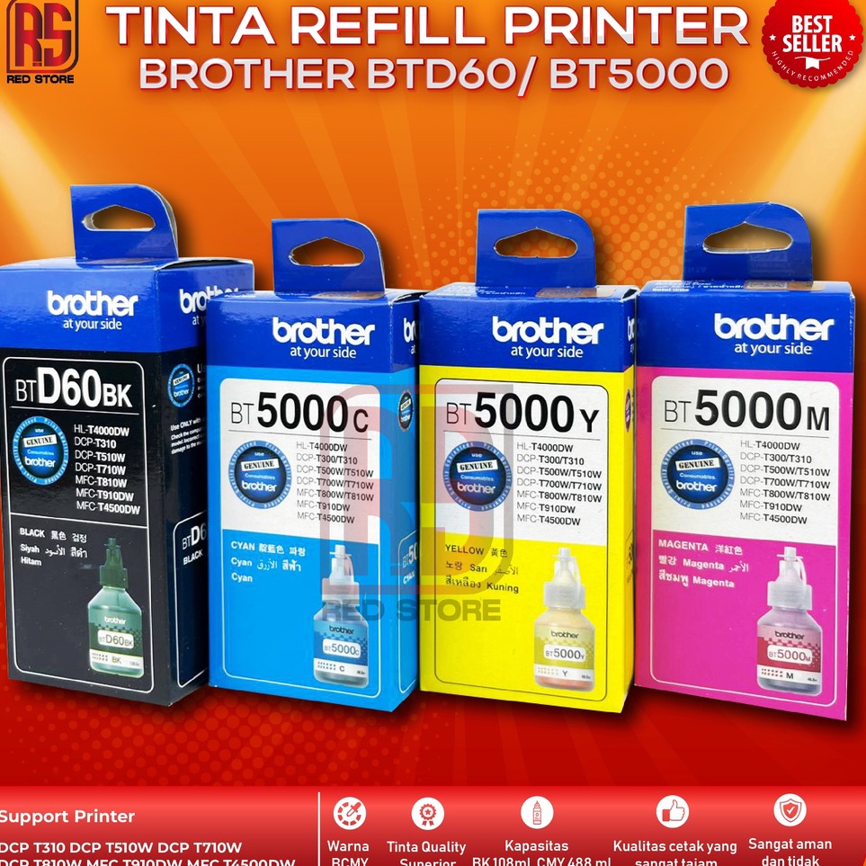 Jual Teknologi Terkini Tinta Brother BTD6 BT5 For Printer DCP T31 T51W ...