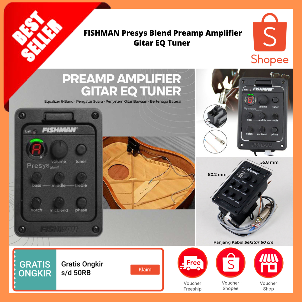 Jual Presys Blend Preamp Amplifier Gitar EQ Tuner / Equalizer Tuner untuk Gitar Akustik Kontrol ...