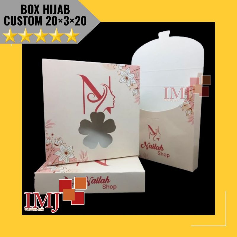 Jual BOX HIJAB CUSTOM DESAIN 20x3x20 BOX JILBAB 20×3×20 CUSTOM DESAIN ...