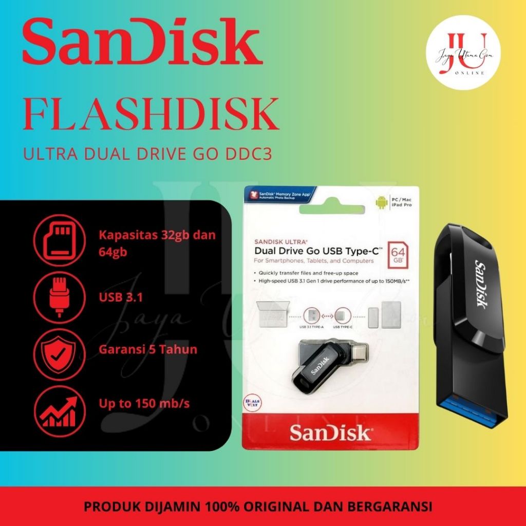 Jual Sandisk OTG 32/64/128GB USB Type-C USb 3.1 SDDDC3 Ultra Dual Drive ...
