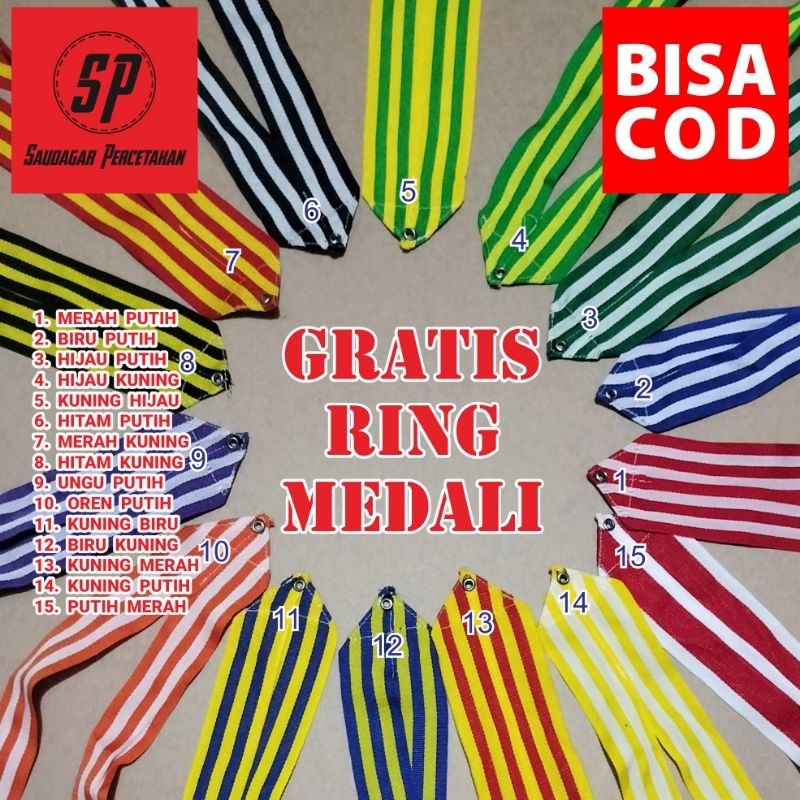 Jual Tali Medali sudah gratis ring medalinya, Tali mendali sudah ...