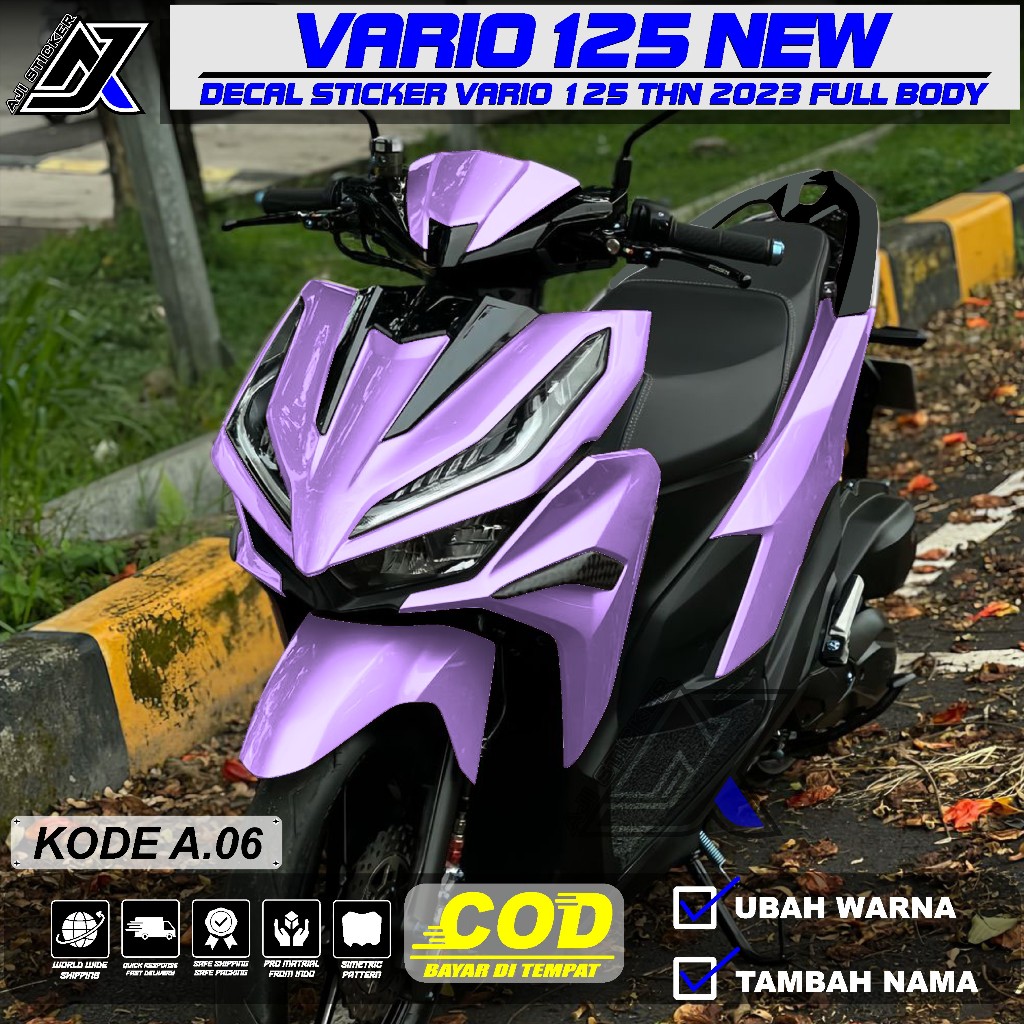 Jual Decal VARIO 125 NEW Full body POLOS - Stiker VARIO NEW 125 Polos Variasi Warna - striping ...