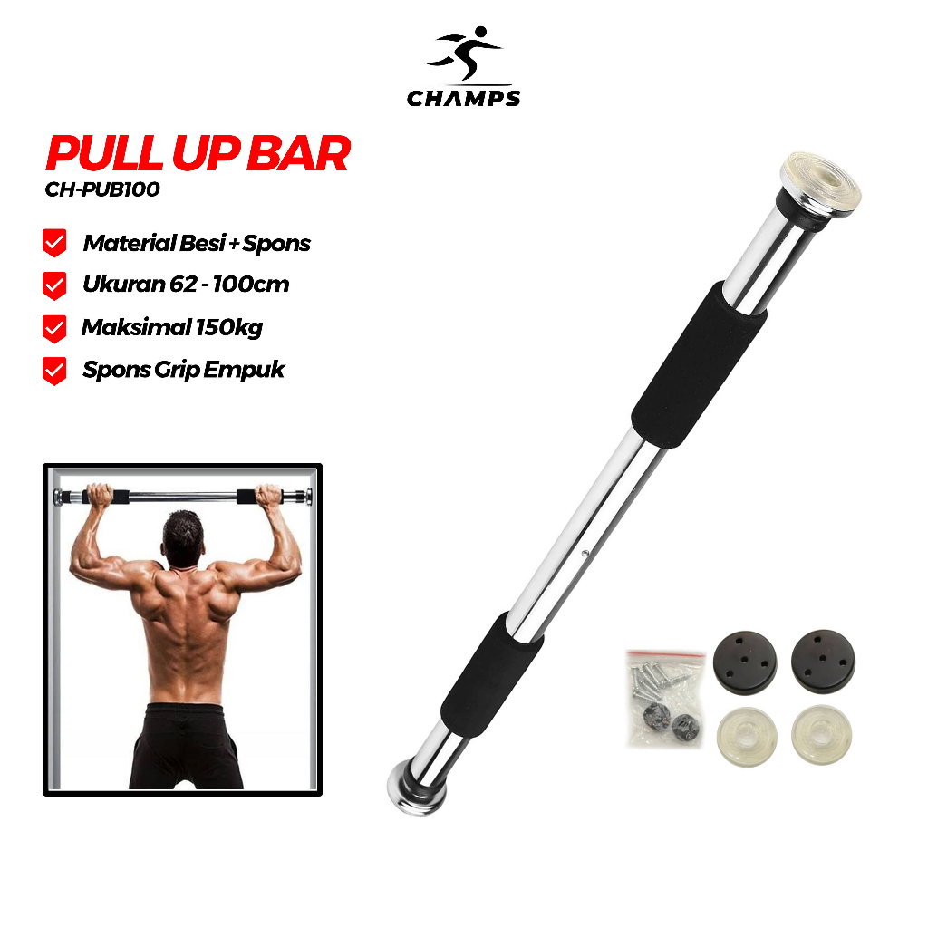 Jual CHAMPS Pull Up Bar | Chin Up | Iron Gym | Alat Fitness Door ...