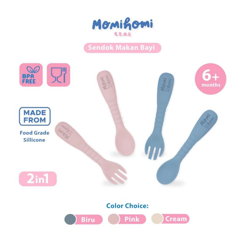 Jual Momi Homi Sendok Set Silikon | Sendok Set 3016 | Sendok Set 3018 ...