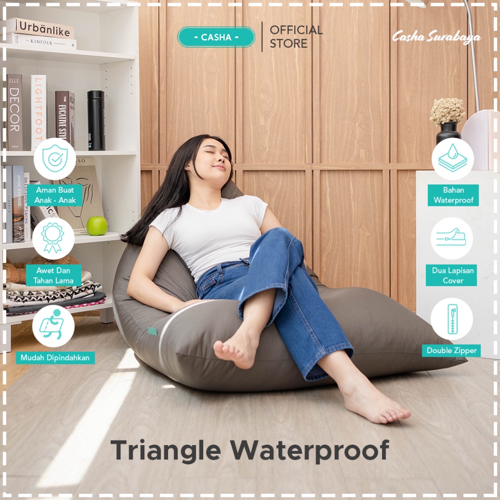 Jual KODE D32X CASHA Triangle LARGE Bahan WATERPROOF PLUS ISI Bean Bag Murah Bean Bag Dewasa ...