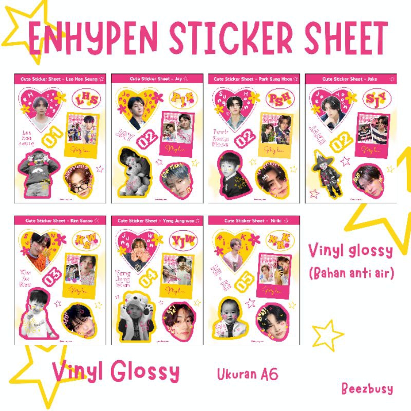 Jual STICKER SHEET ENHYPEN CUTE (FANMADE) | Shopee Indonesia