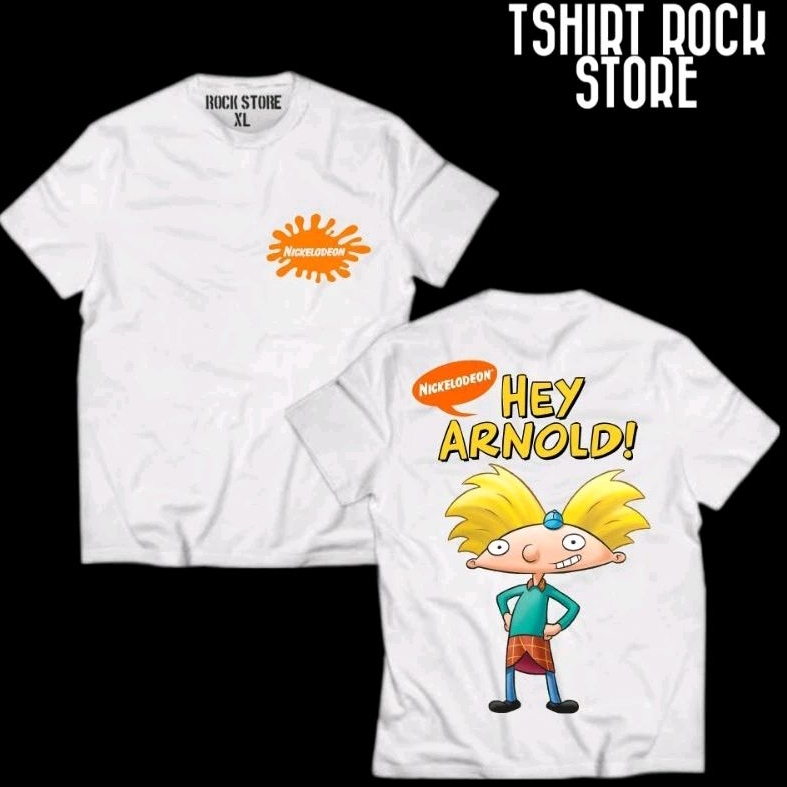 Jual Tshirt Nickelodeon Hey arnold,spongebob,rugrats x rock premium ...
