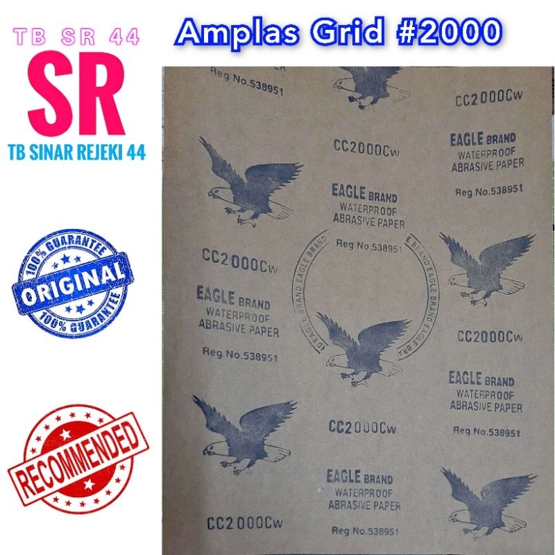 Jual Amplas Halus Grid No 2000 Eagle Brand Waterproof Abrasive Paper ...