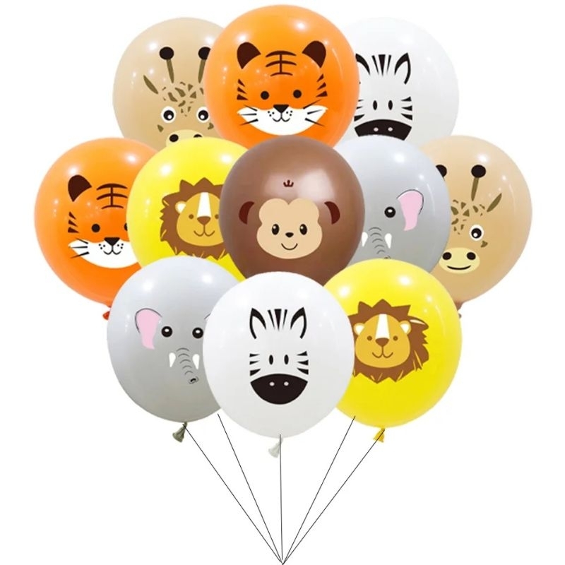 Jual I22 Balon Latex Karet Sablon Print Kepala Animal Hewan Binatang ...