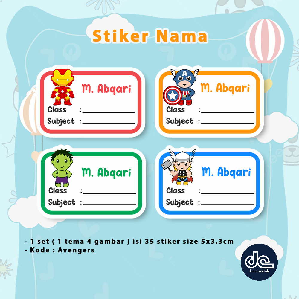 Jual Sticker Label Nama Anak custom | Shopee Indonesia