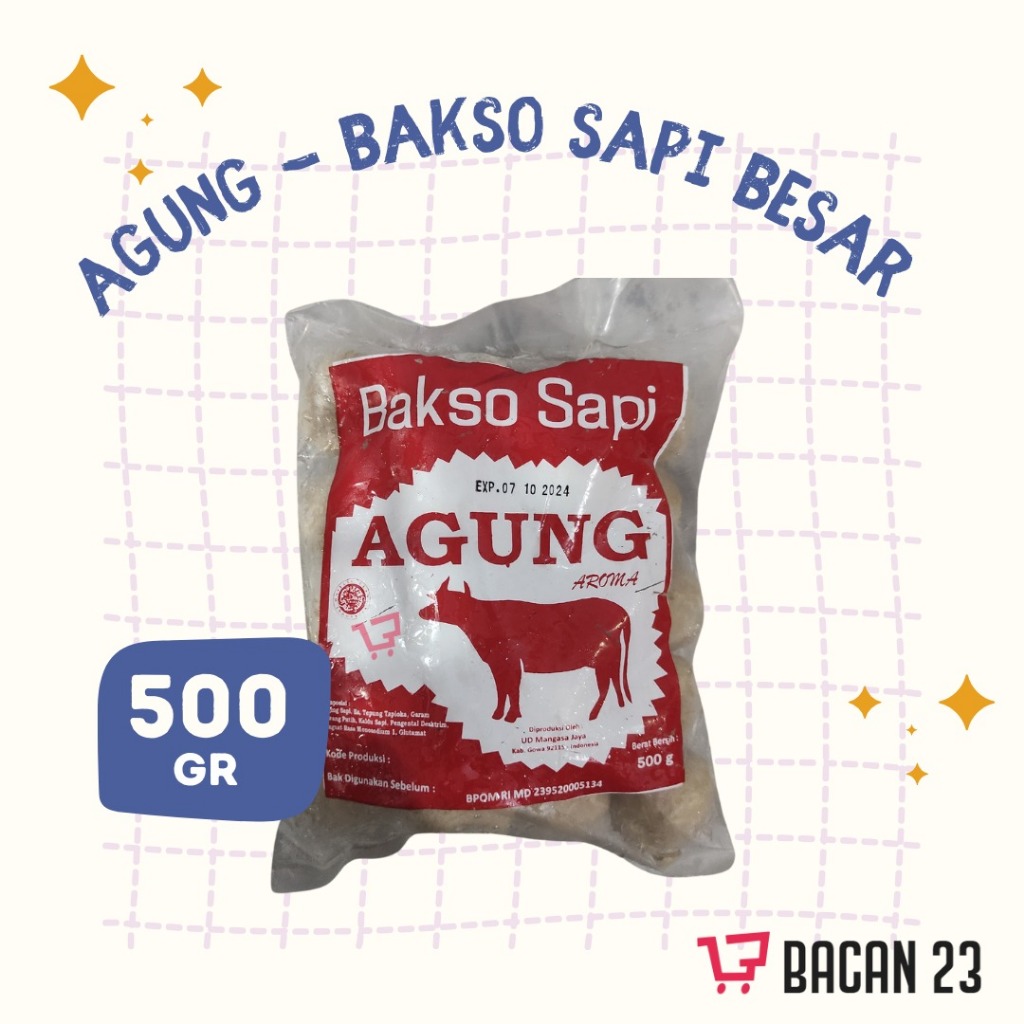 Jual Bakso Sapi Agung Besar (500 gr) Bakso Agung Frozen Food | Shopee ...