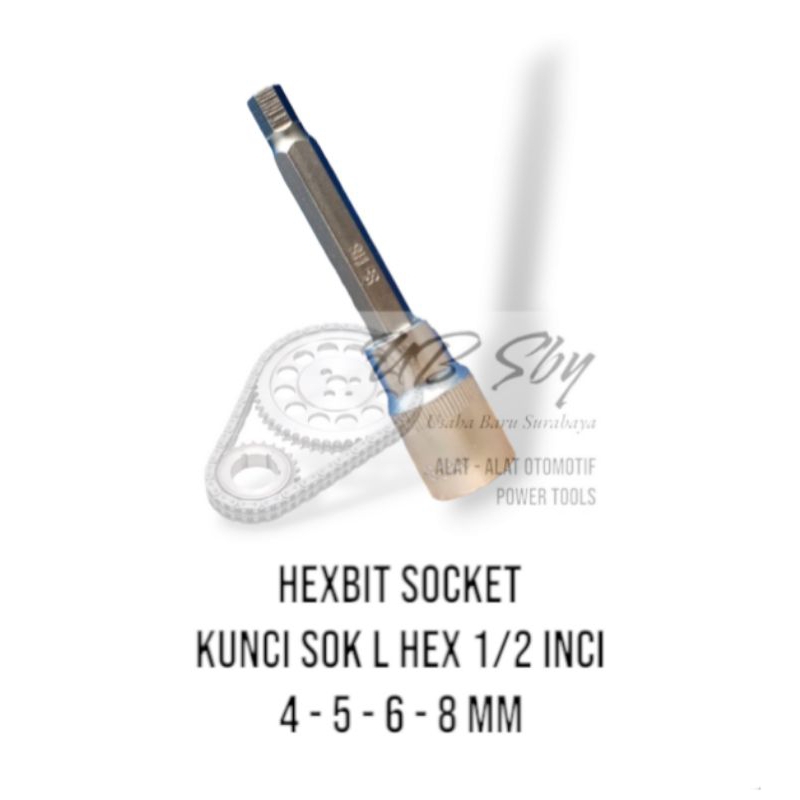 Jual Hexbit kunci sok L 4 5 6 8mm 1/2 inci | Shopee Indonesia