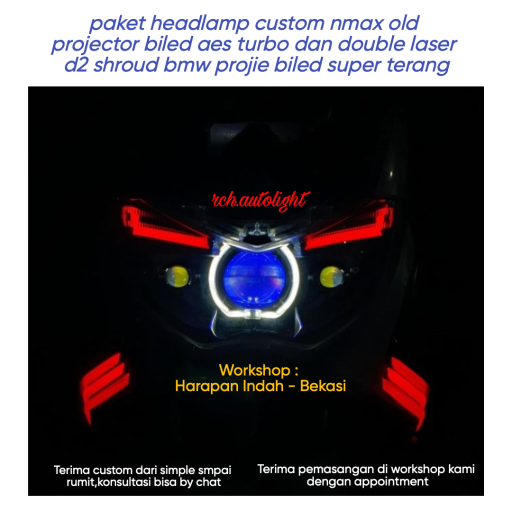 Jual paket headlamp custom nmax old projector biled aes turbo dan ...