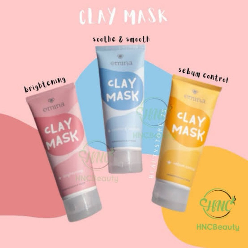 Jual EMINA CLAY MASK BRIGHTENING (pink) dan soothe n smooth (biru ...