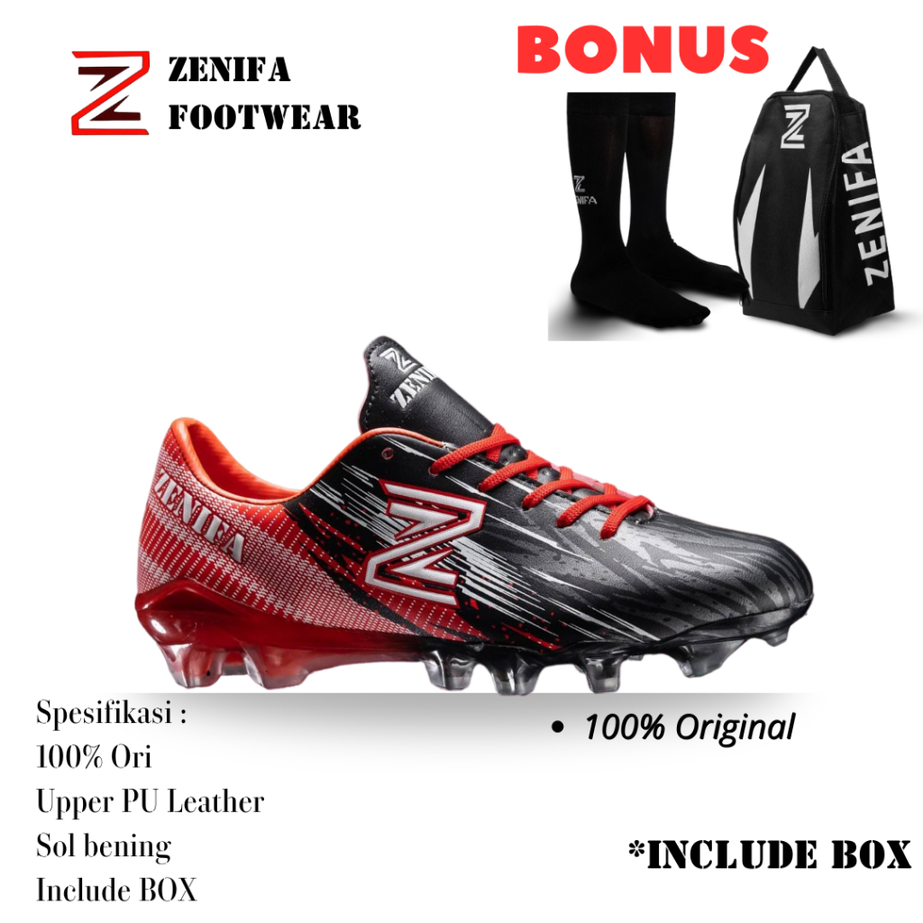 Jual Sepatu Bola Zenifa Original 100% Brand Lokal Sepatu Sepak Bola ...