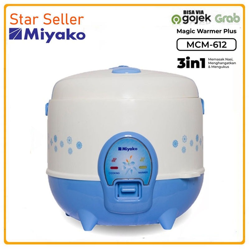 Jual Rice Cooker Mini Miyako MCM 612 1,2 Liter Magic Com Miyako 612 ...