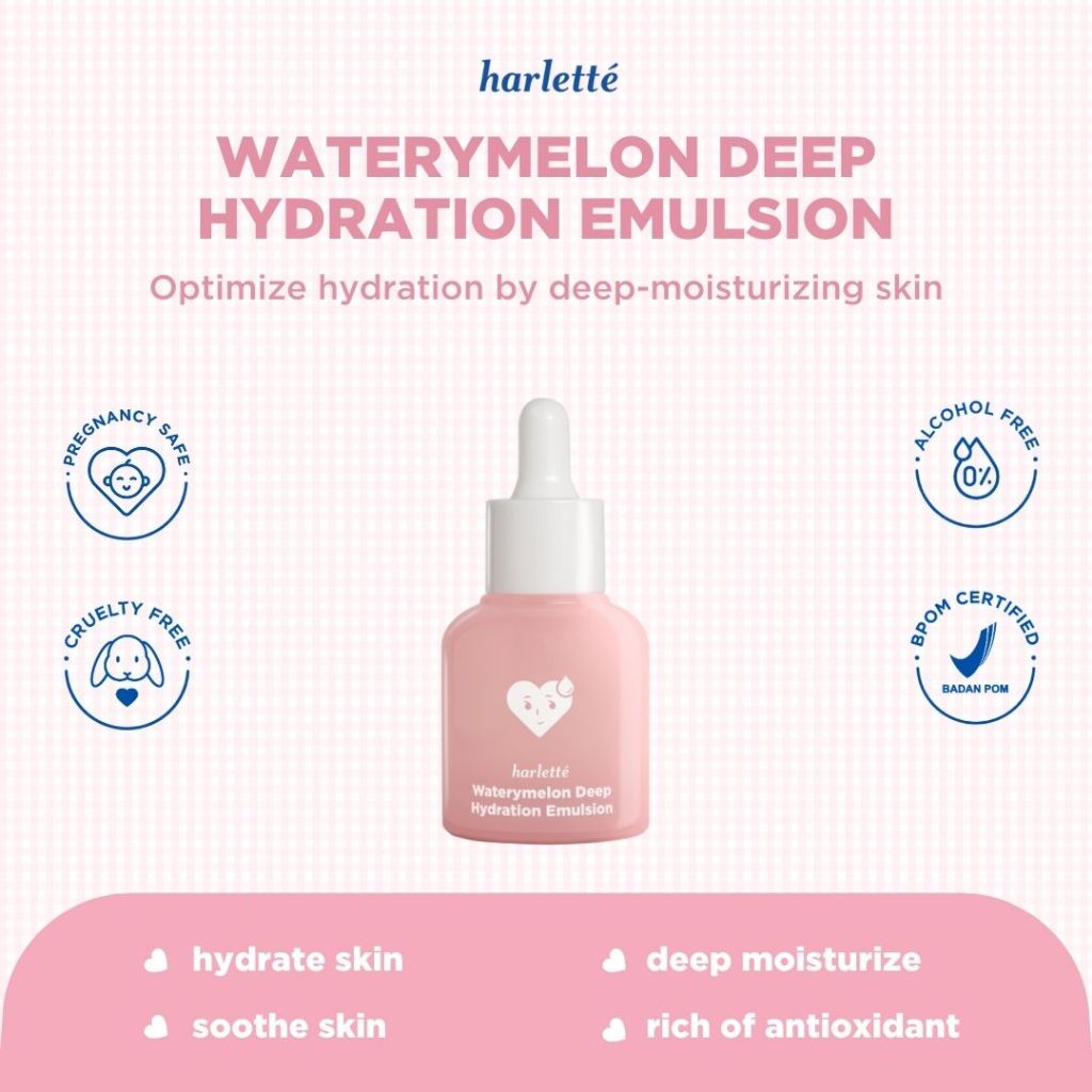 Jual Harlette Waterymelon Deep Hydration Emulsion | Dry, Dehydrated ...