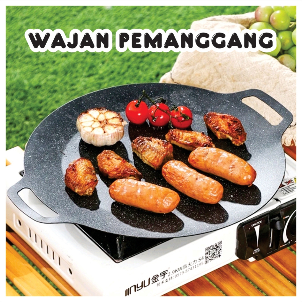Jual Wajan Pemanggang BBQ Grill Pan Anti Lengket Serbaguna 34 cm ...