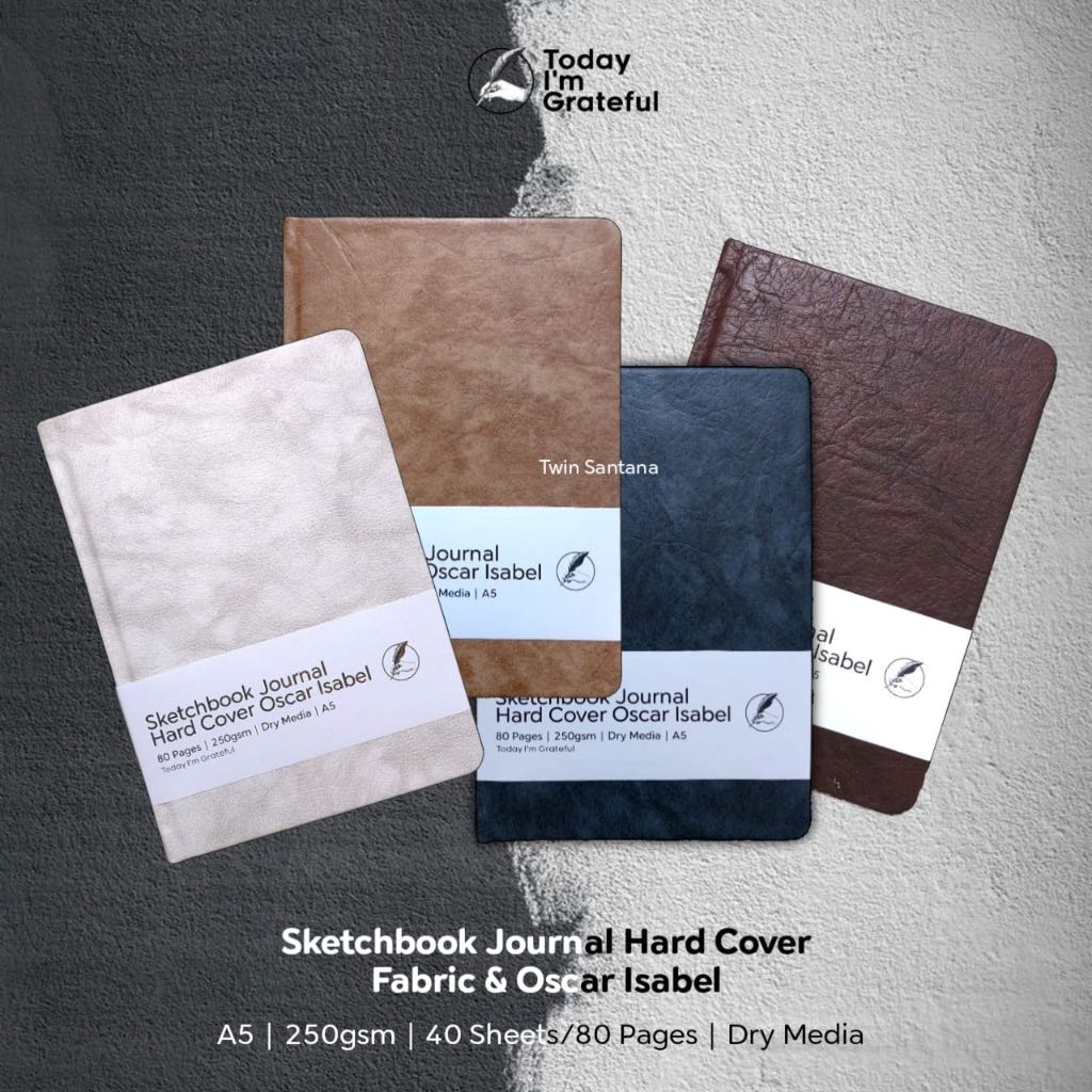 Jual Sketchbook Hard Cover Kulit Oscar & Fabric Jurnal A5 250gsm 80 ...