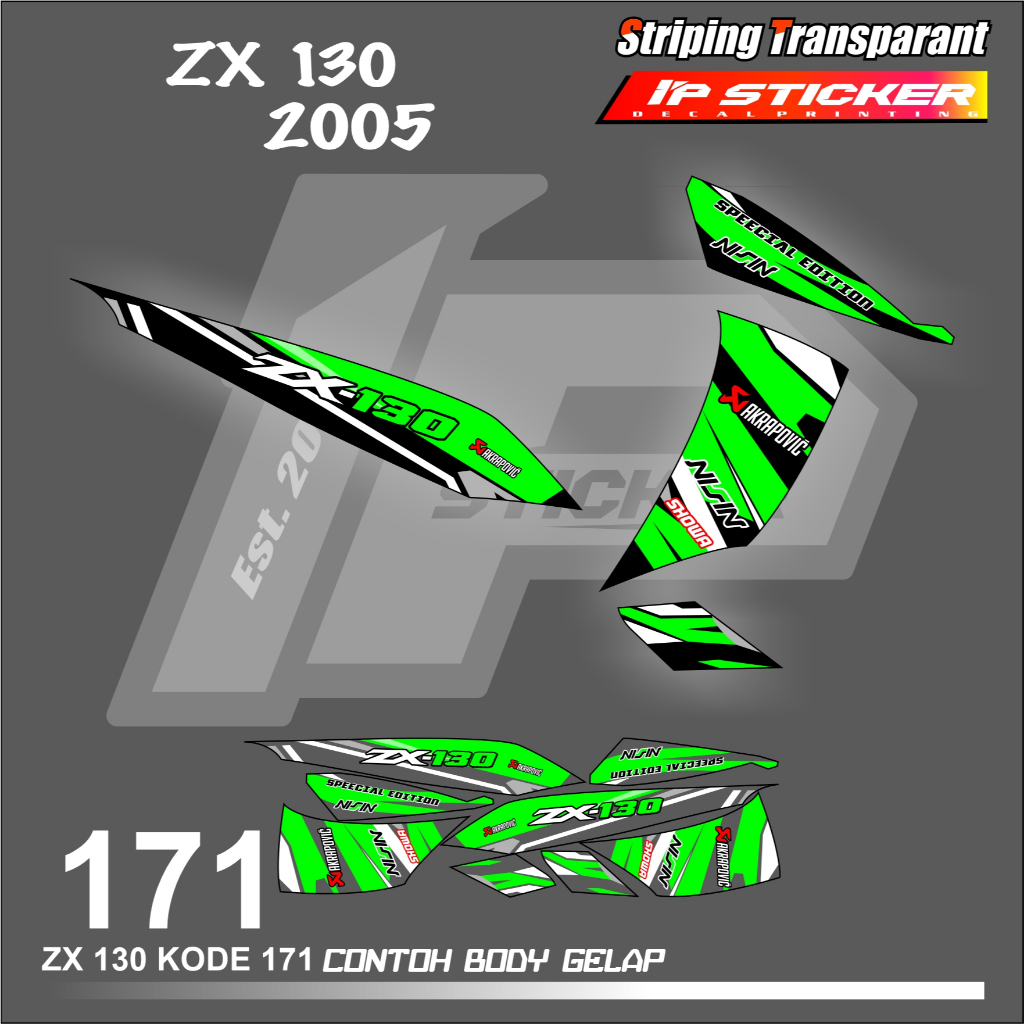 Jual ZX 130 2005 (COD) STIKER STRIPING MOTOR KAWASAKI ZX 130 - STIKER ...