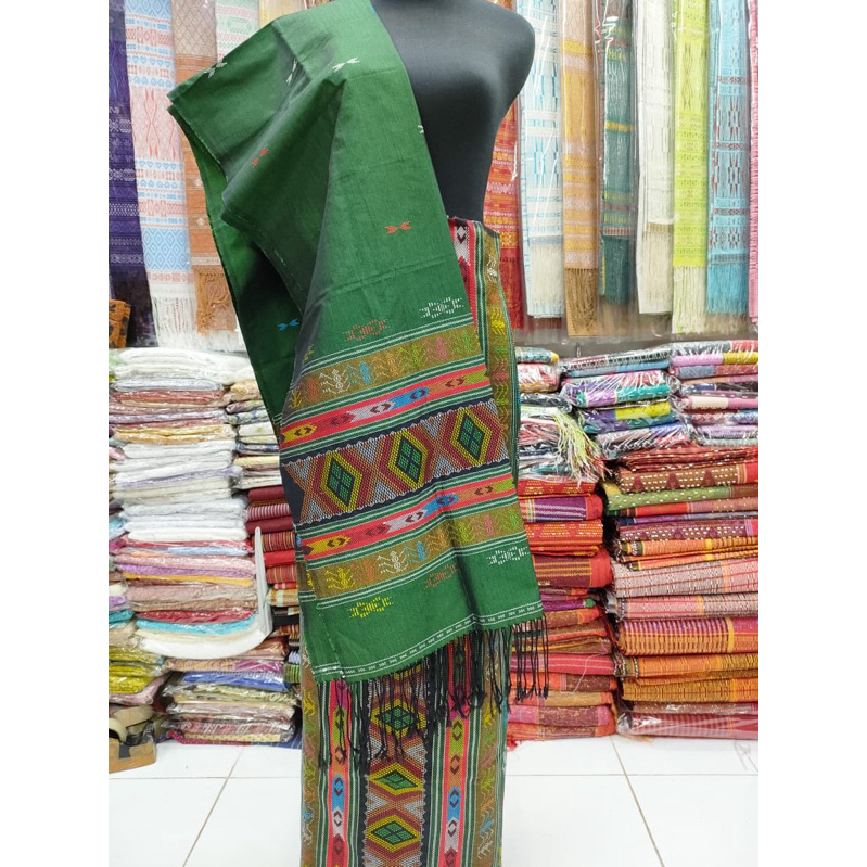 Jual Set Sadum Sutra Tarutung warna Hijau | Shopee Indonesia