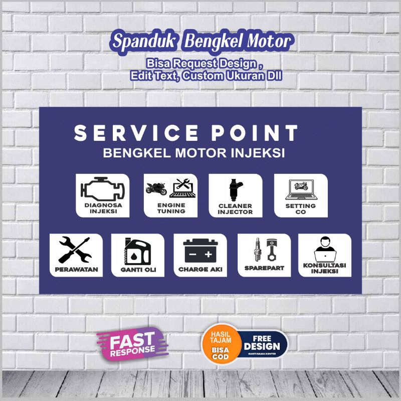 Jual Spanduk Baner Bengkel motor Custom Design | Shopee Indonesia
