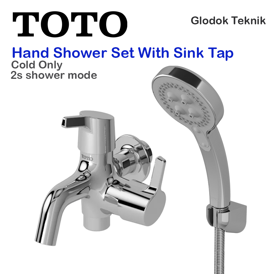Jual TOTO Hand Shower Set With Sink Tap Kran double cabang dan Hand shower set TX423MEBV1 ...