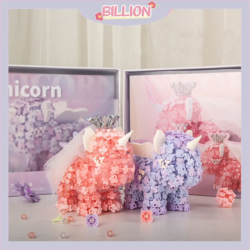 Jual BILLION Brick Bunga Unicorn Block Flower Batu Bata Kecil Balok ...
