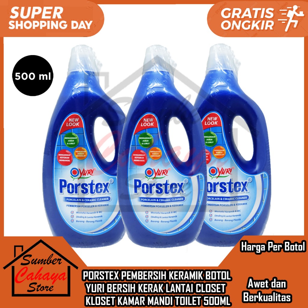 Jual Yuri Porstex Botol 500 Ml Pembersih Keramik Kerak Lantai Porstek ...