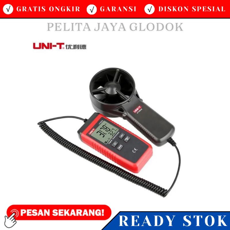 Jual UT363S Anemometer UNI-T Wind Speed Tester Flow Meter UT-363S Unit ...
