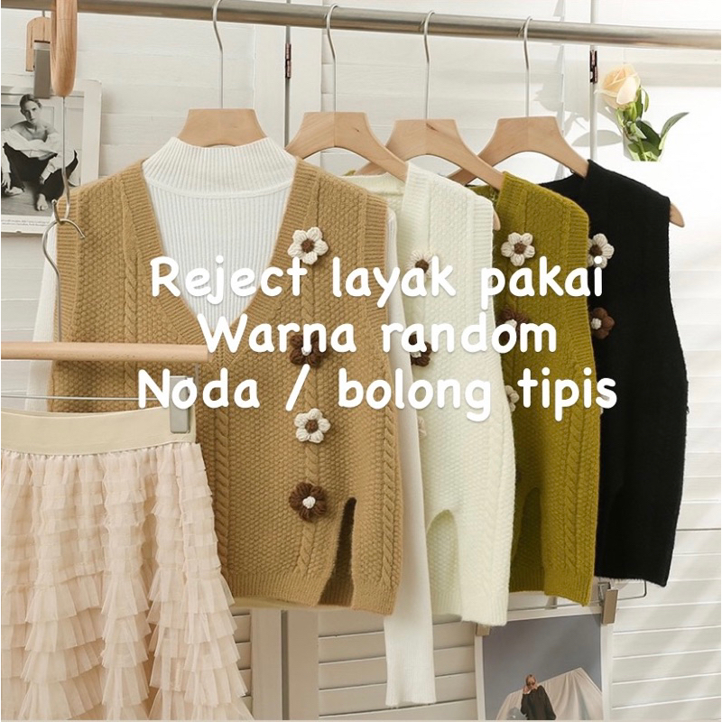 Jual ATASAN RAJUT WANITA (flower rompi vest rajut rompi bunga Kaos ...