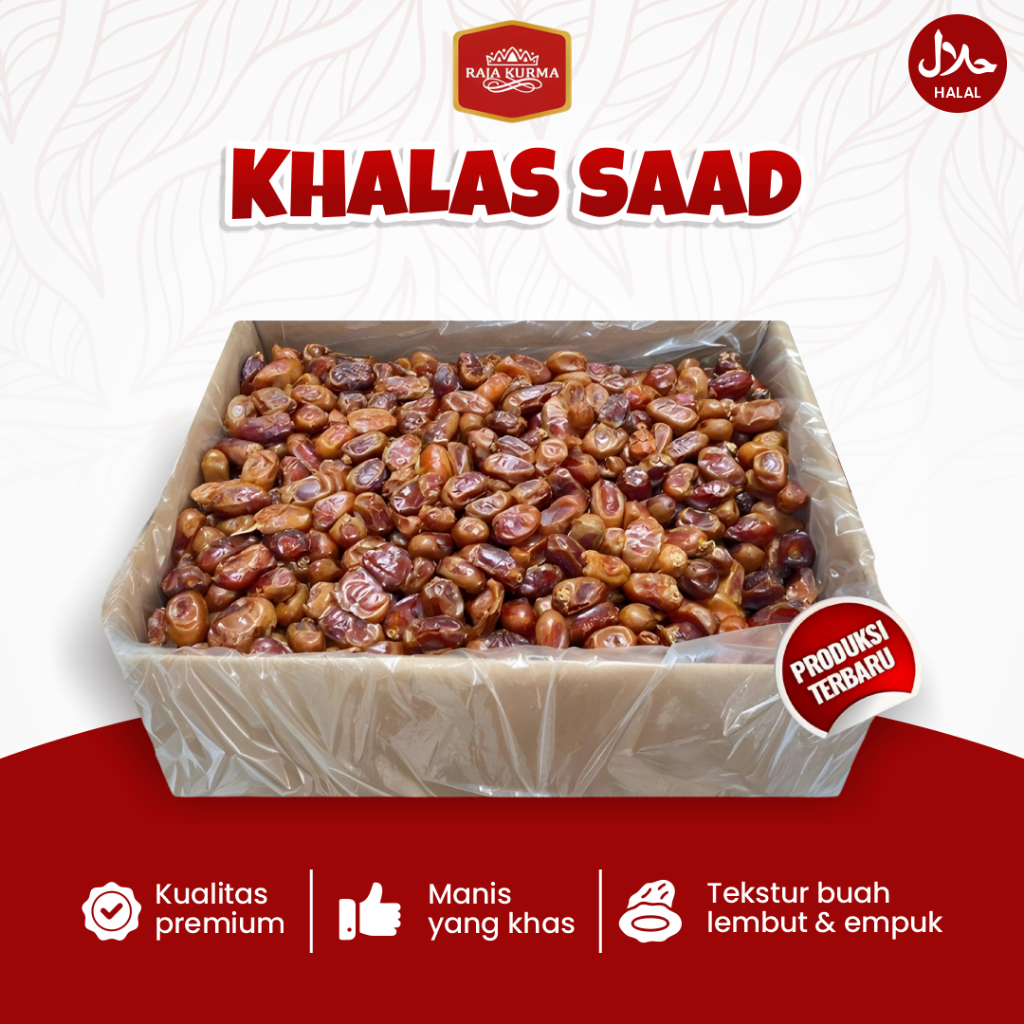 Jual Kurma Khalas Saad 1Kg Buah Manis Tebal Makanan Khas Arab Oleh-oleh ...