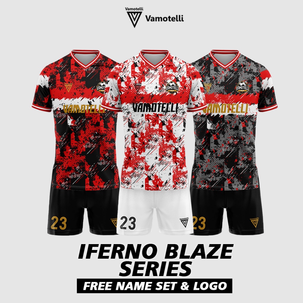 Jual Vamotelli Jersey Bola Setelan Futsal - Dryfit Premium (Inferno Blaze Series) | Shopee Indonesia