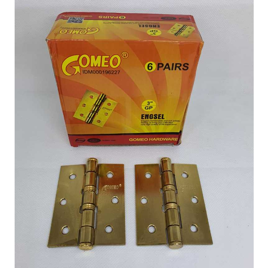 Jual paket 6 pasang engsel pintu engsel jendela engsel 3 inch merek ...