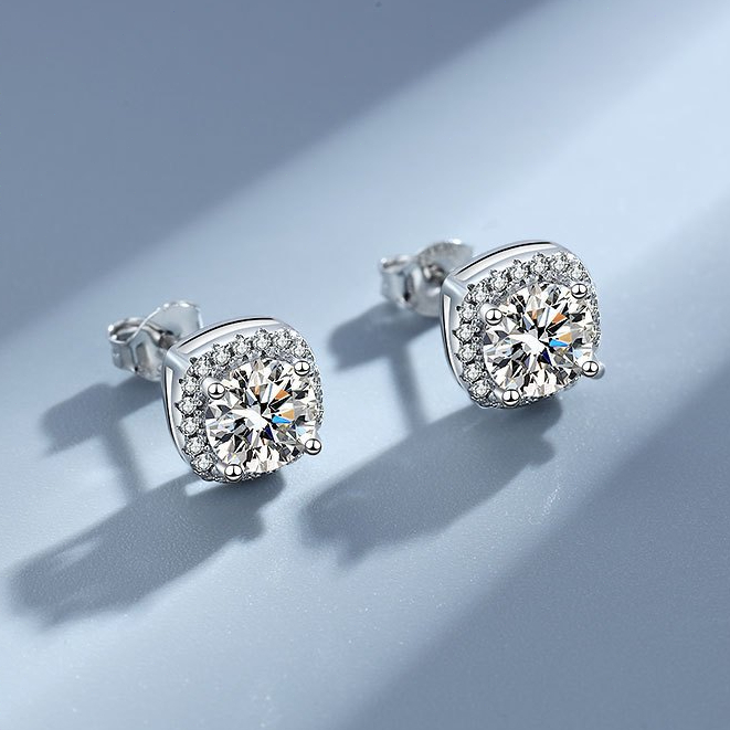 Jual Anting Moissanite Perak Asli 925 Emas Putih Anting Berlian ...