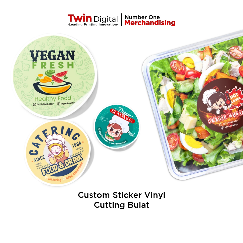 Jual Twindigital Custom Sticker Vinyl Anti Air / Print Label & Segel ...