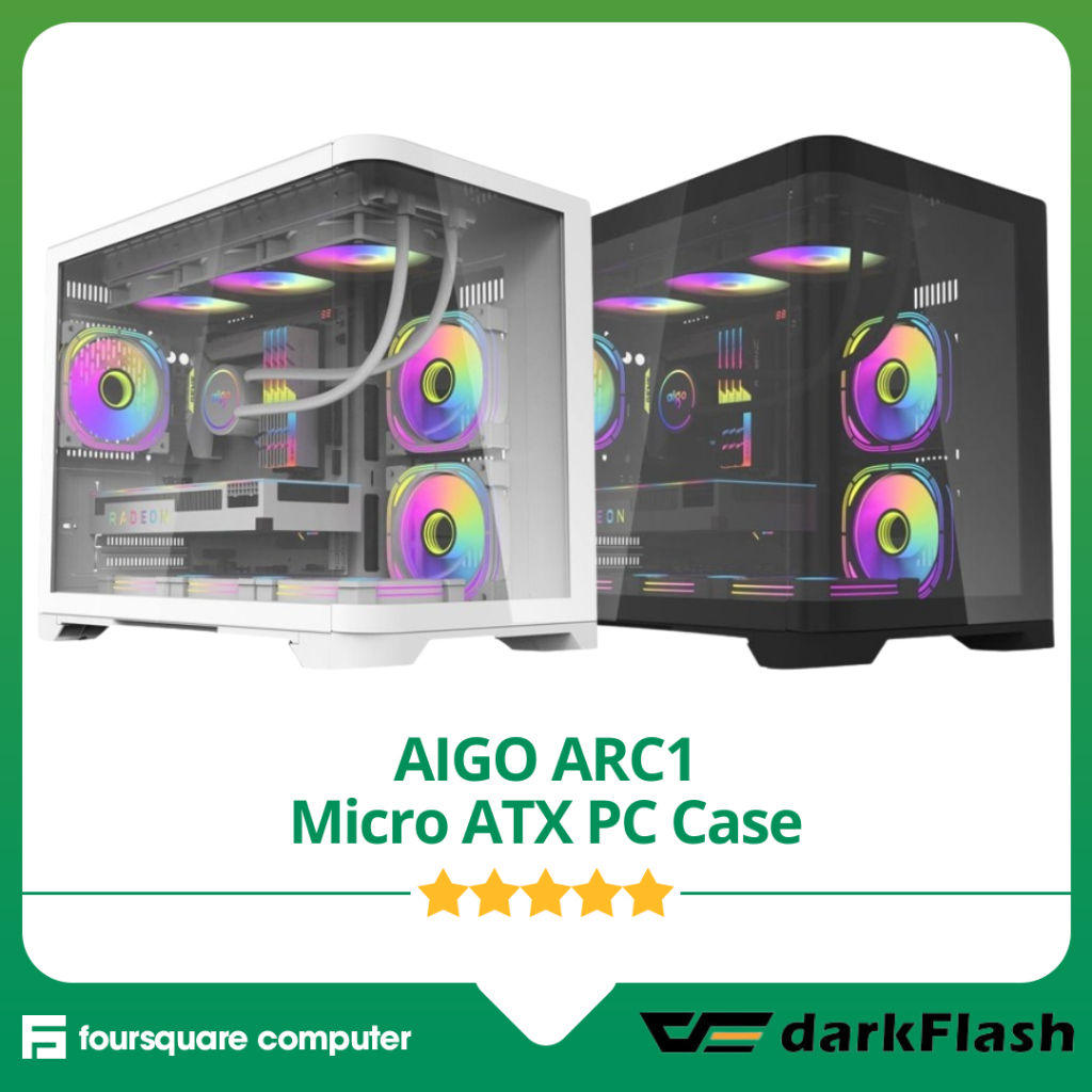 Jual Darkflash Aigo ARC1 Aquarium Fish Tank Black & White | Curve PC ...