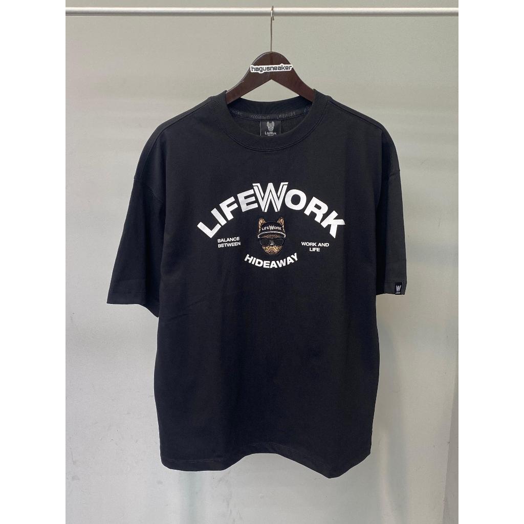 Jual LIFEWORK ARCH LOGO HIPDOG APPLIQUE SHORT SLEEVE T-SHIRT BLACK 100% ...