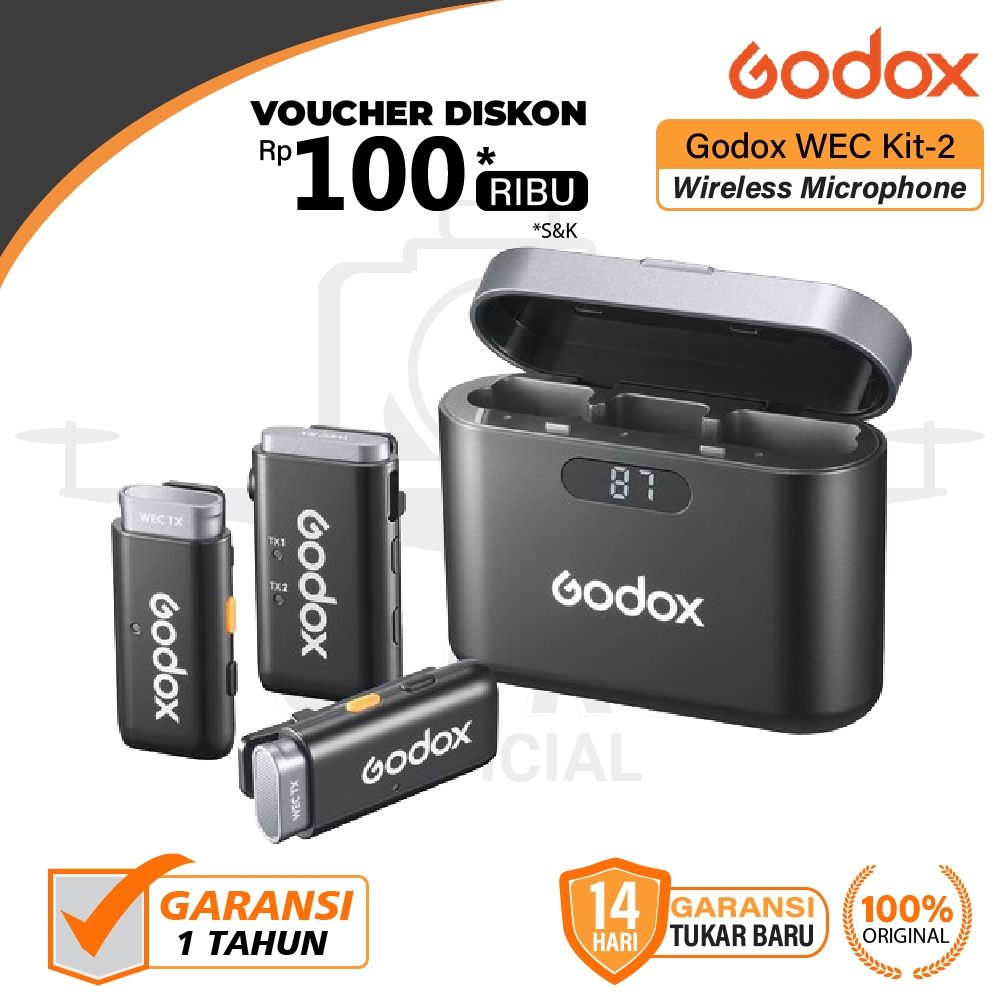 Jual Godox WEC Kit-2 Wireless Microphone Godox WEC Kit2 2.4GHz Godox ...