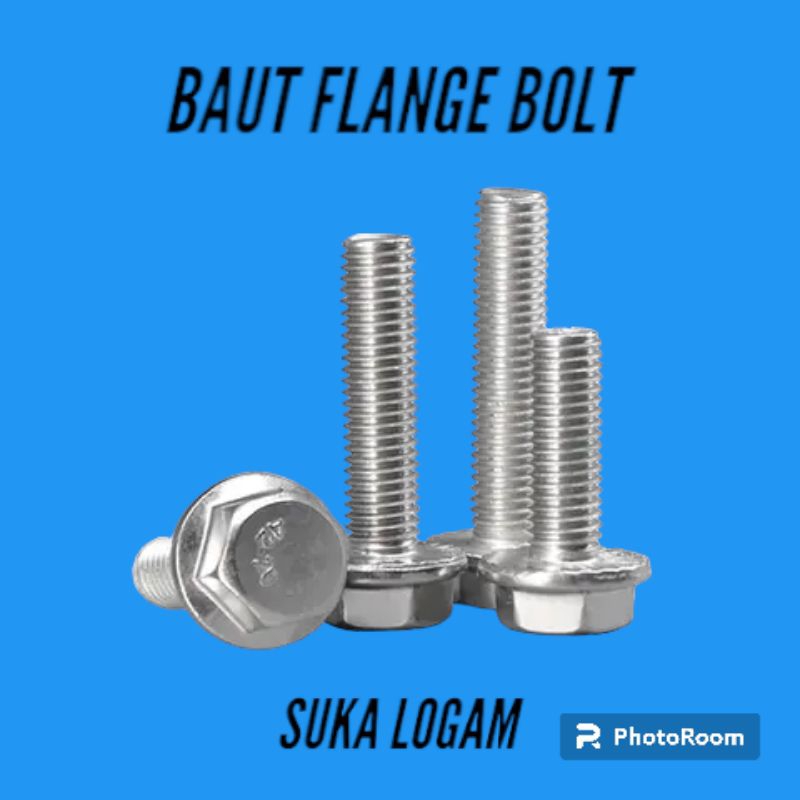 Jual Baut FLANGE BOLT M6 x 20 ( Panjang 2cm ) Stainless Steel 304 Kunci 10 | Shopee Indonesia