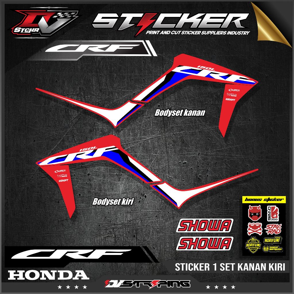 Jual ( PROMO COD ) MURAH Stiker new crf 150L striping ori crf stiker ...