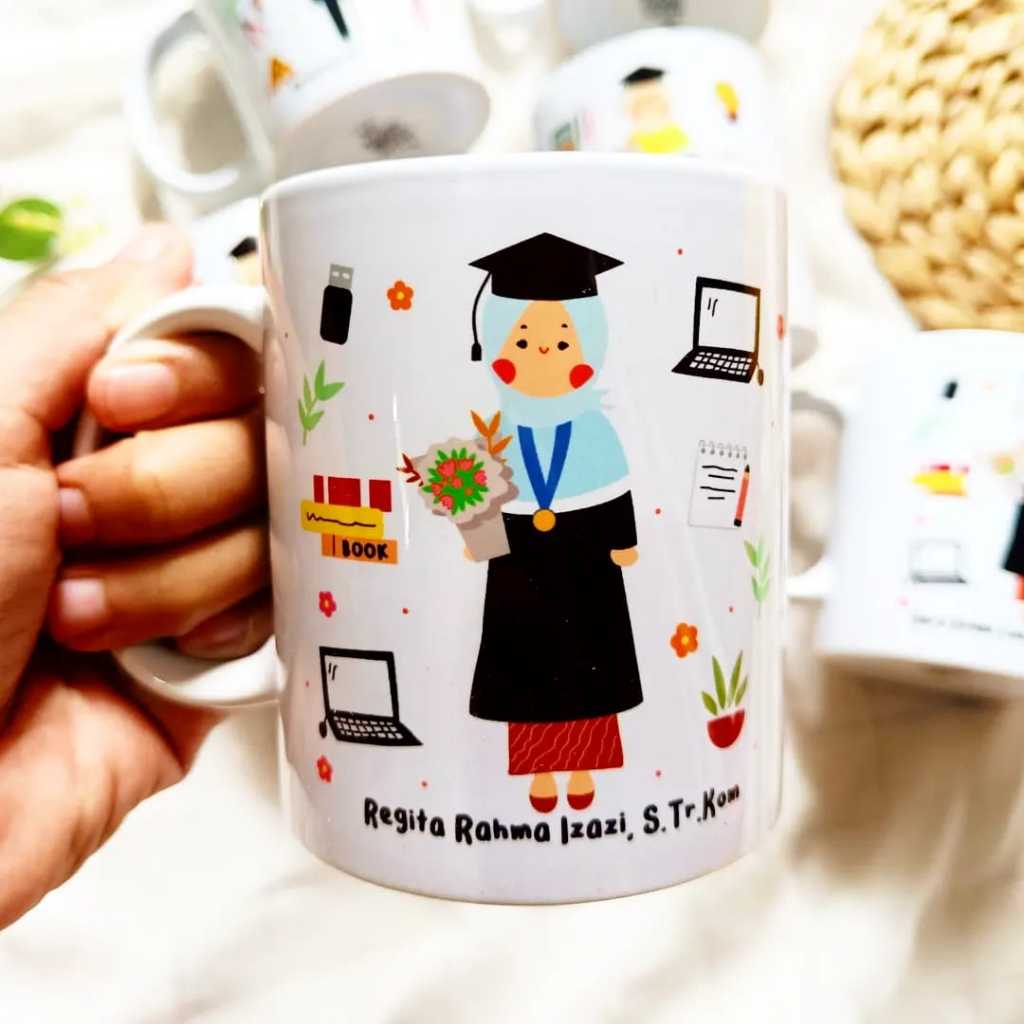Jual KADO WISUDA / MUG CUSTOM WISUDA / MUG CUSTOM KARAKTER / FREE ...