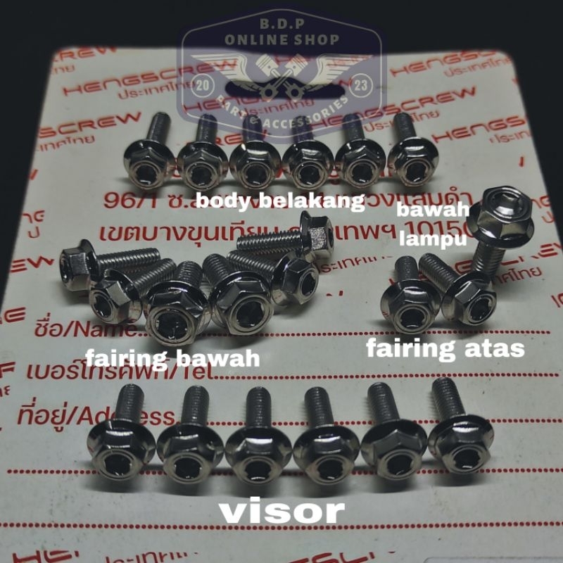 Jual full baut body kawasaki ninja RR NEW model 2kunci original probolt stainless Heng HEXAGON ...