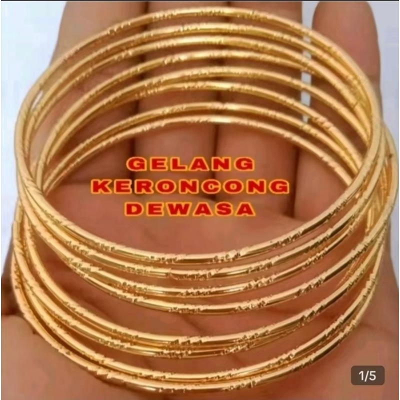 Jual GELANG KRONCONG DEWASA MOTIF BAMBU BAHAN KOIN LOGAM ORIGINAL SET 6 ...