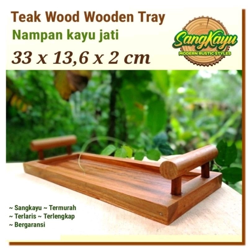 Jual Nampan kayu jati premium teak wood 33x13,5x2cm wooden tray nampan ...