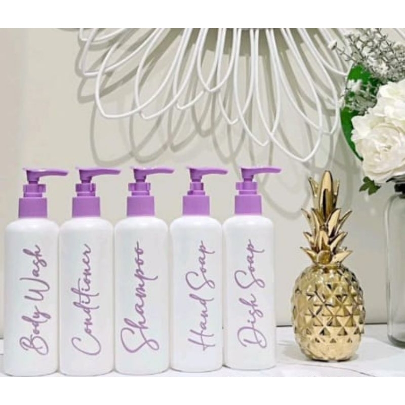 Jual BOTOL PUTIH GLOSSY 250ML STIKER UNGU AESTHETIC TEMPAT SABUN MANDI ...