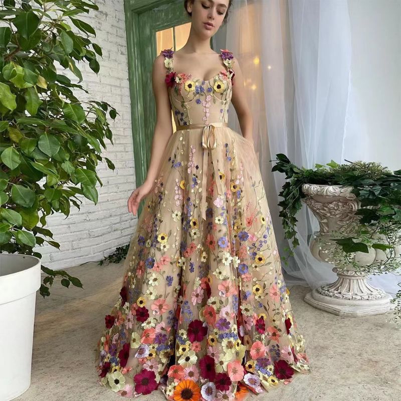Jual Tikazyka - Gaun Pesta Tile Bordir Bunga Timbul 3D Evening Dress ...